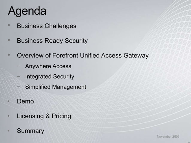 Microsoft Forefront - Unified Access Gateway (UAG) Presentation | PPT
