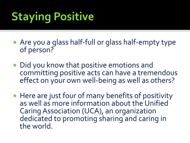 Four Benefits of Positivity | PPT