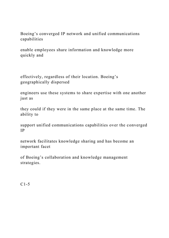 U NIFIED C OMMUNICATIONS AT B OEING The Boeing Co.docx