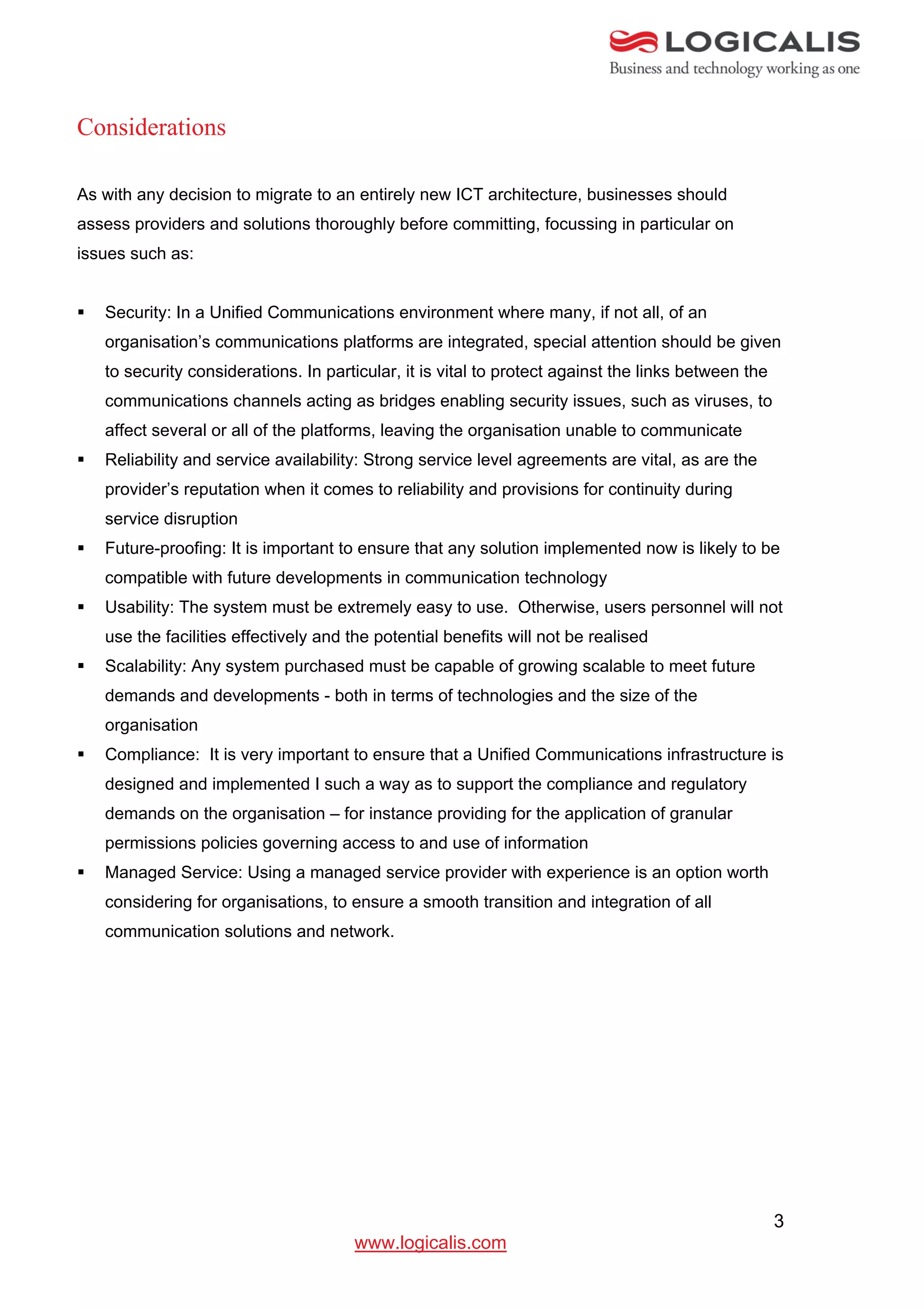 Logicalis - Unified Communications Overview | PDF