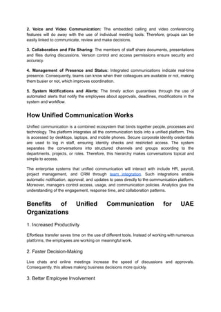 Unified Communication in UAE: Enhancing Team Collaboration and Business ...