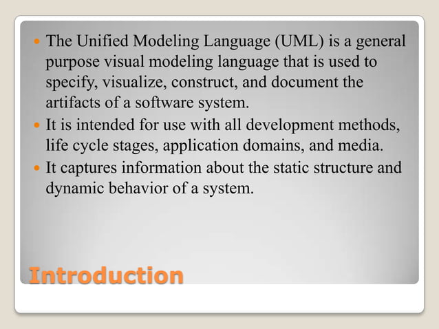 Unified modelling language (UML) | PPTX | Graphics Software | Computer Software and Applications