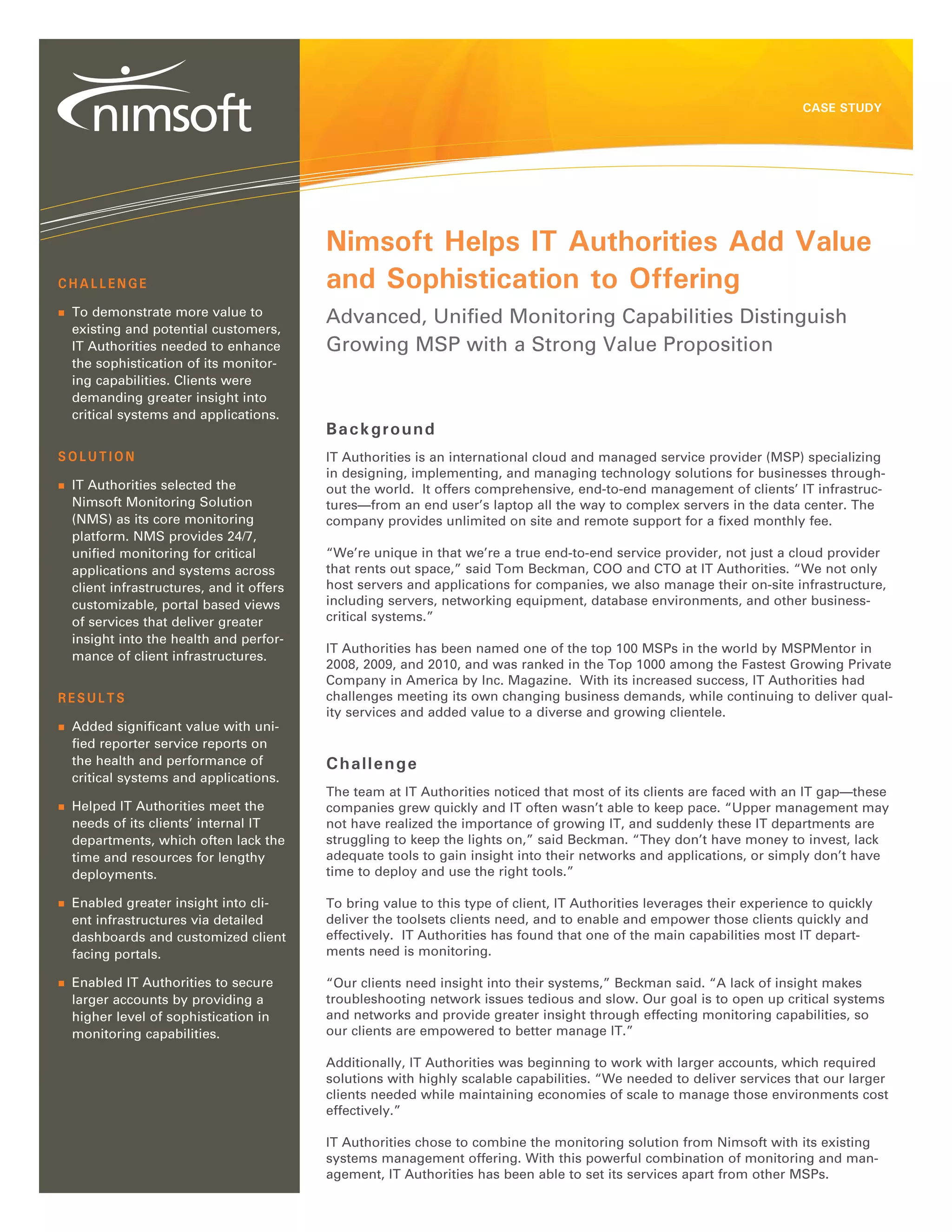 Unified Monitoring | PDF