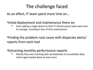 An Unified Network Monitoring Console (OpManager) - A Real Life Case ...