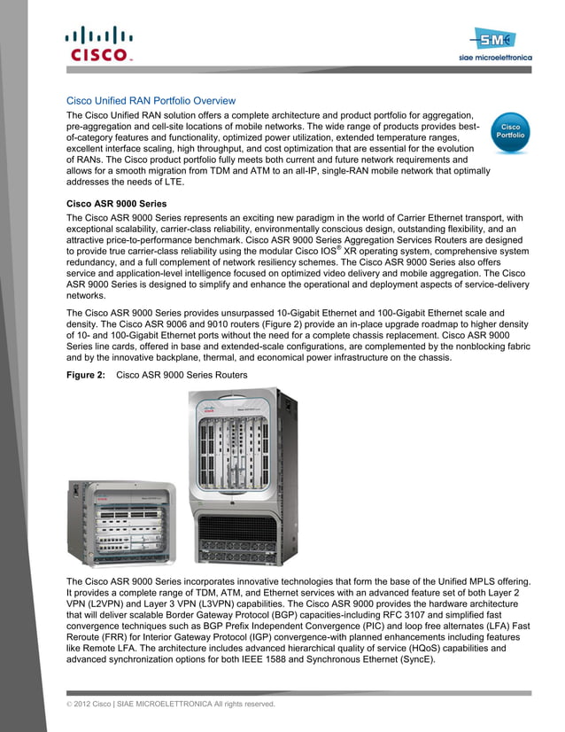 unified ran transport solution cisco-siae microelettronica ...
