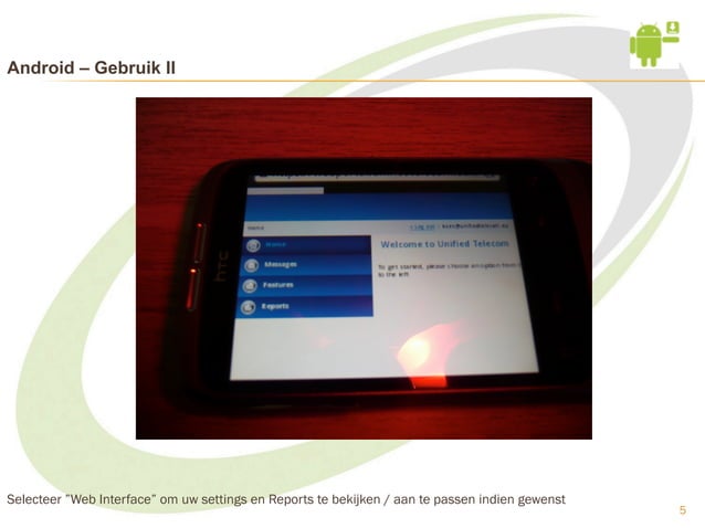 Unified Telecom Android Gebruik Presentatie | PDF | Phone Services | Home Utilities