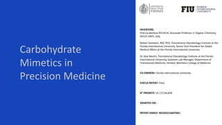 Carbohydrate Mimetics in Precision Medicine | PDF