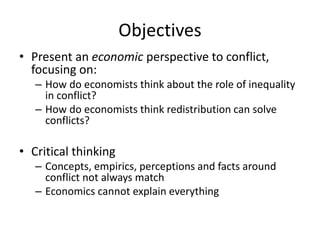 Inequality, Redistribution and Conflict | PPTX