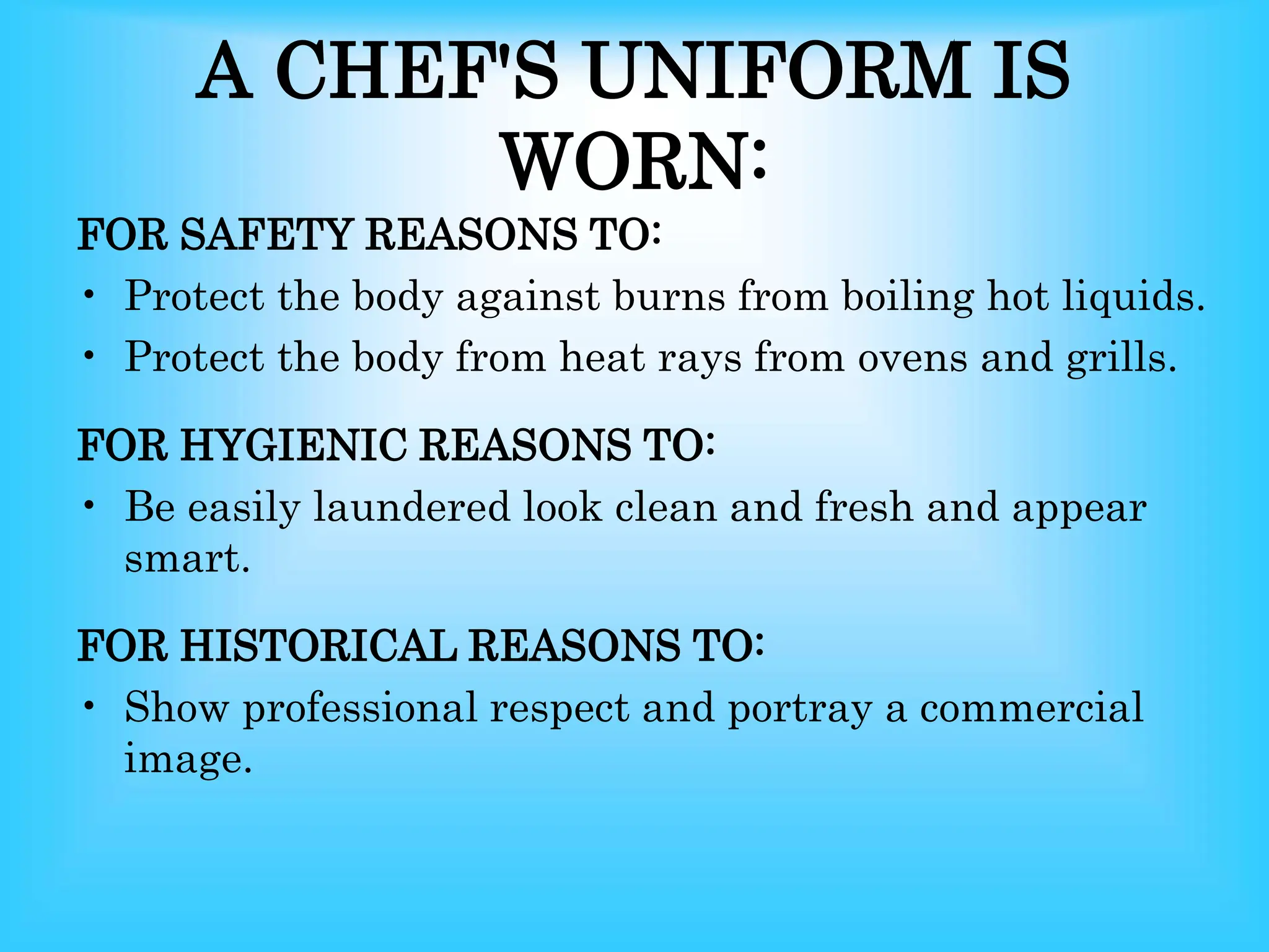 Profissional dress code (chef uniform).pptx