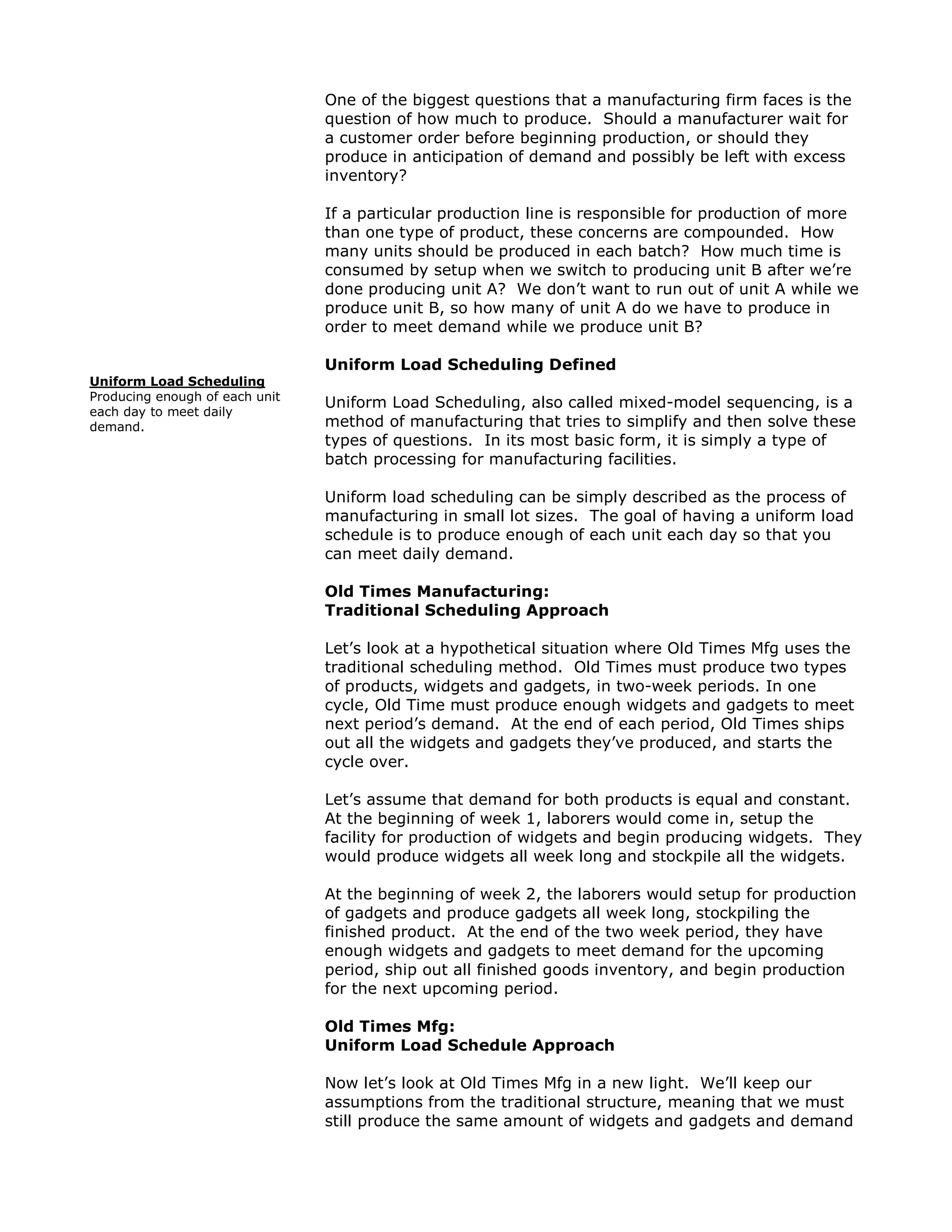 Uniform Load Scheduling | PDF