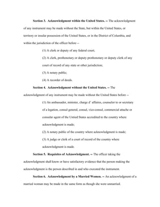 Uniform Acknowledgement Act | PDF