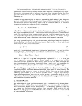Uniform and non uniform single image deblurring based on sparse representation and adaptive ...