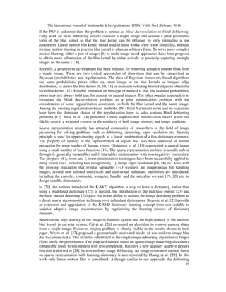 Uniform and non uniform single image deblurring based on sparse representation and adaptive ...