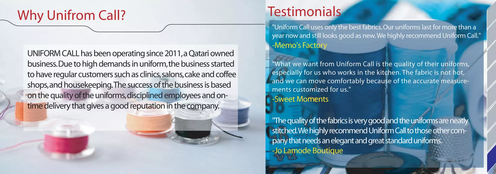Uniform Call Qatar - Company Profile | PDF