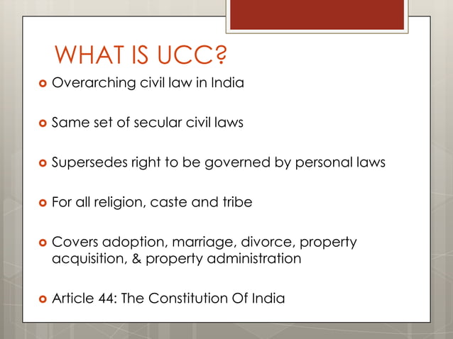 Uniform civil code | PPTX | Hinduism | Religion & Spirituality