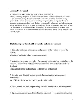 Uniform costing | PDF