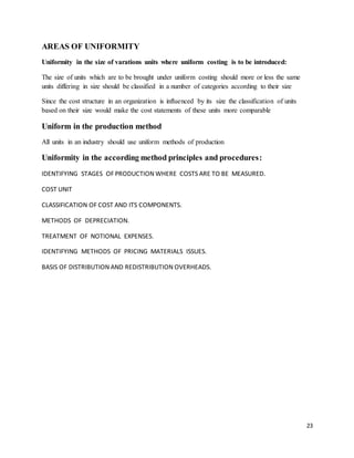 Uniform costing | PDF