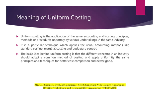 Uniform Costing And Inter-Firm Comparison.pptx | Business Accounting ...