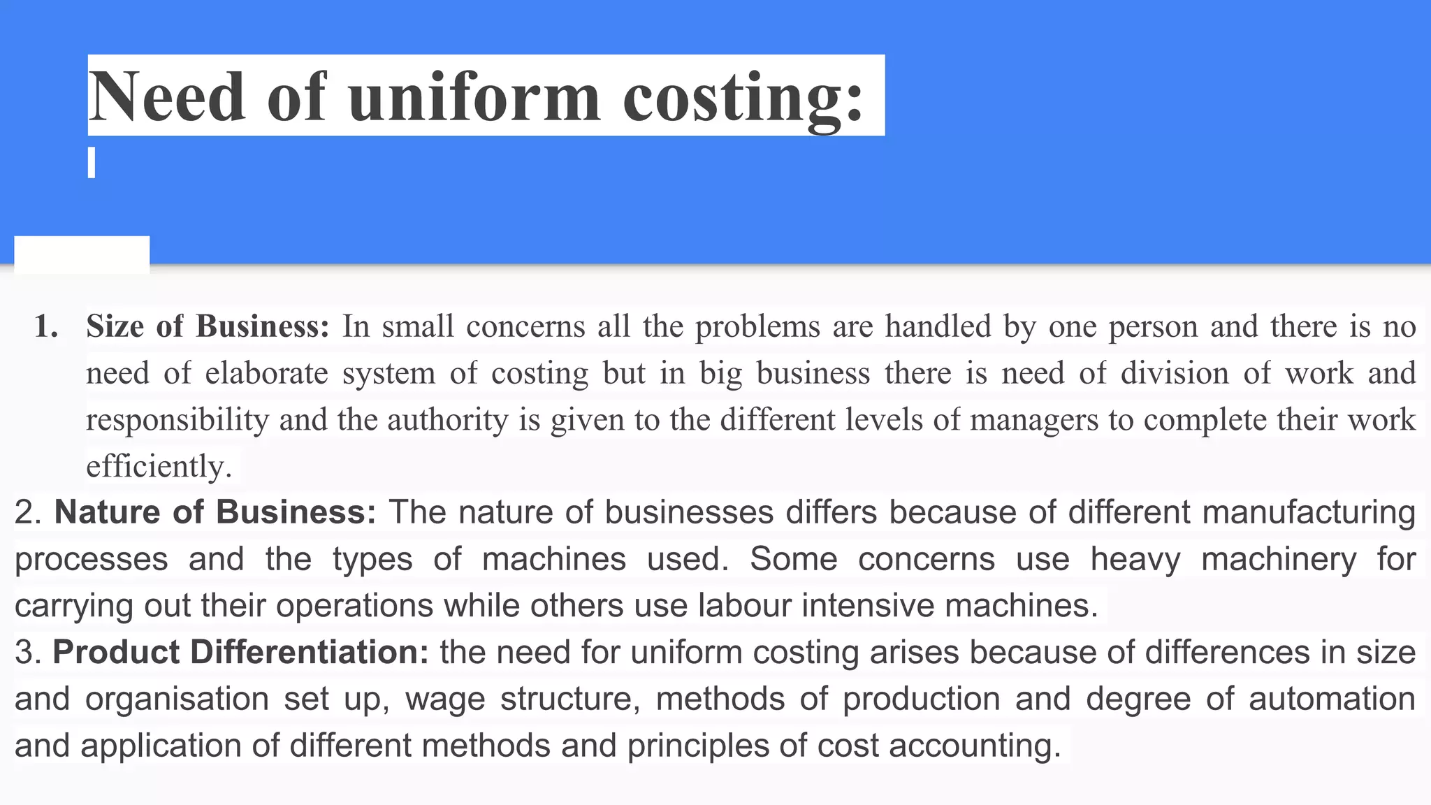 Uniform costing and inter firm comparison methods | PPTX