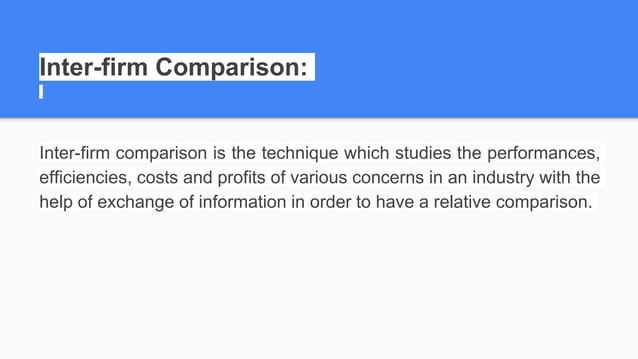 Uniform costing and inter firm comparison methods | PPTX | Business ...