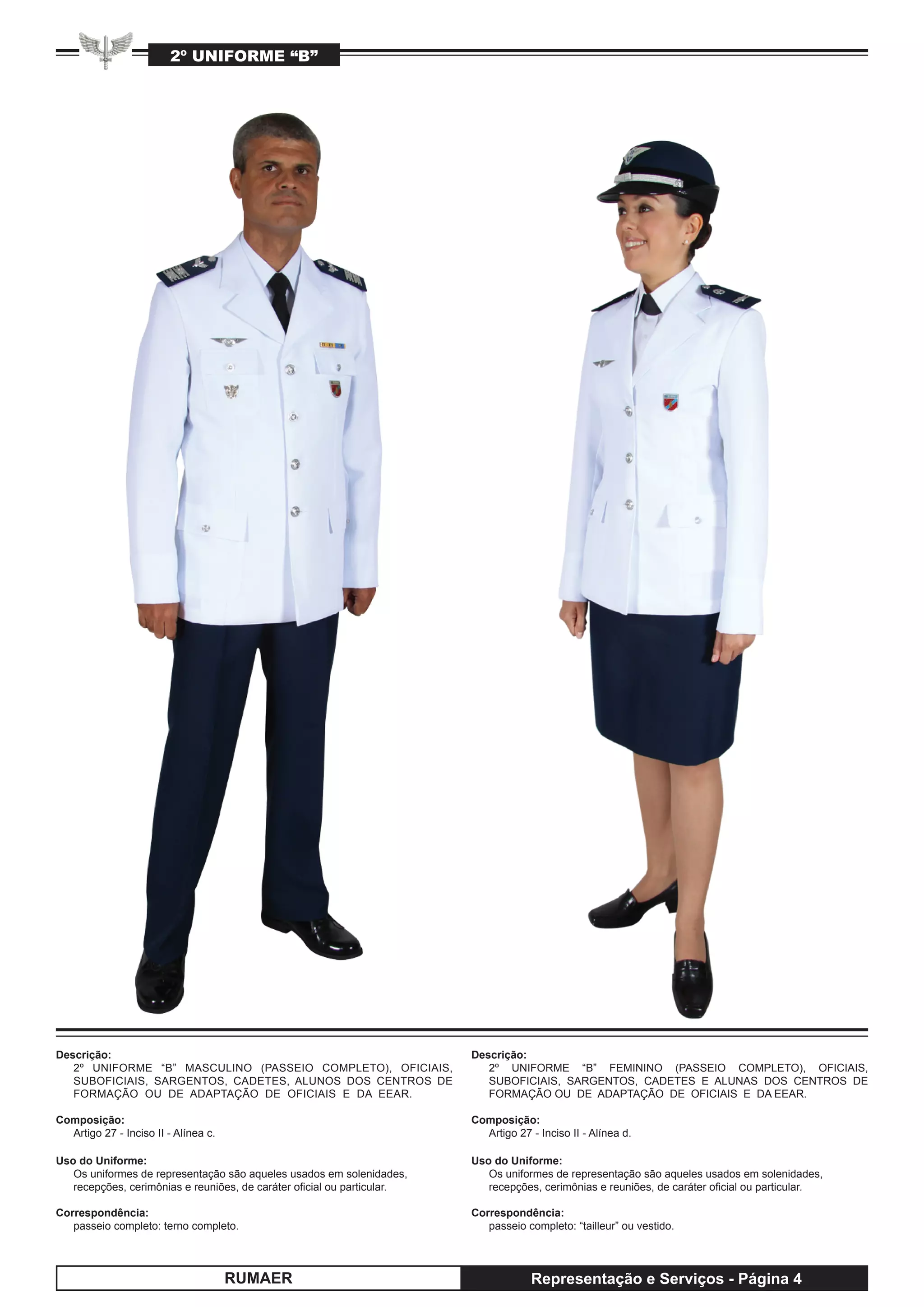 Uniforme de Representação e Serviços da Força Aérea Brasileira | PDF