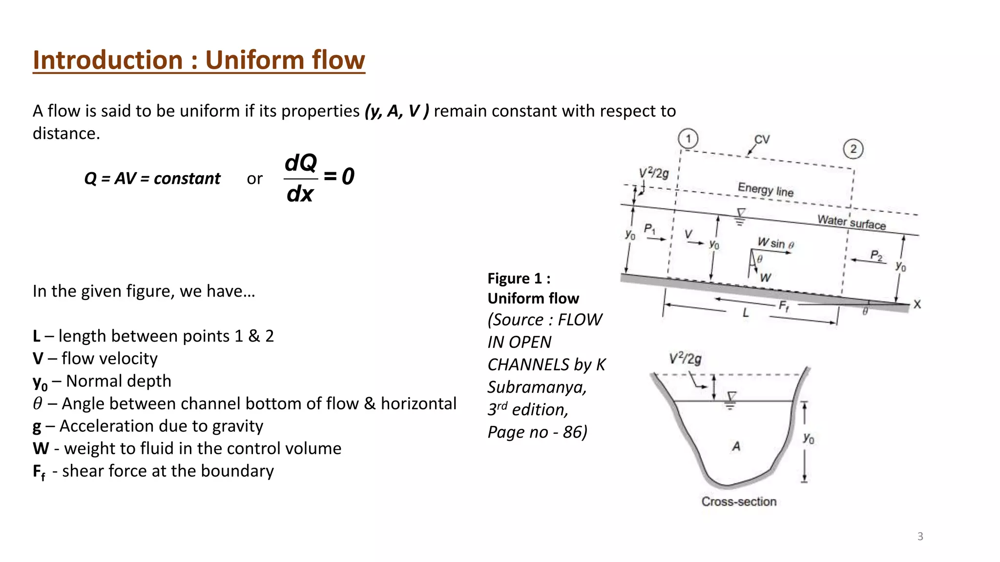 Uniform flow computations in open channel flow | PPTX
