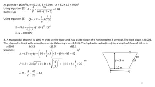 Uniform flow computations in open channel flow | PPTX