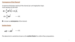 Uniform flow computations in open channel flow | PPTX