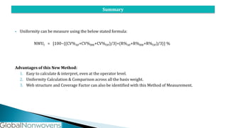 Uniformity of Nonwoven Web Formation | PPT