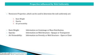 Uniformity of Web Formation_Thermal Bonded Nonwovens Fabric | PDF