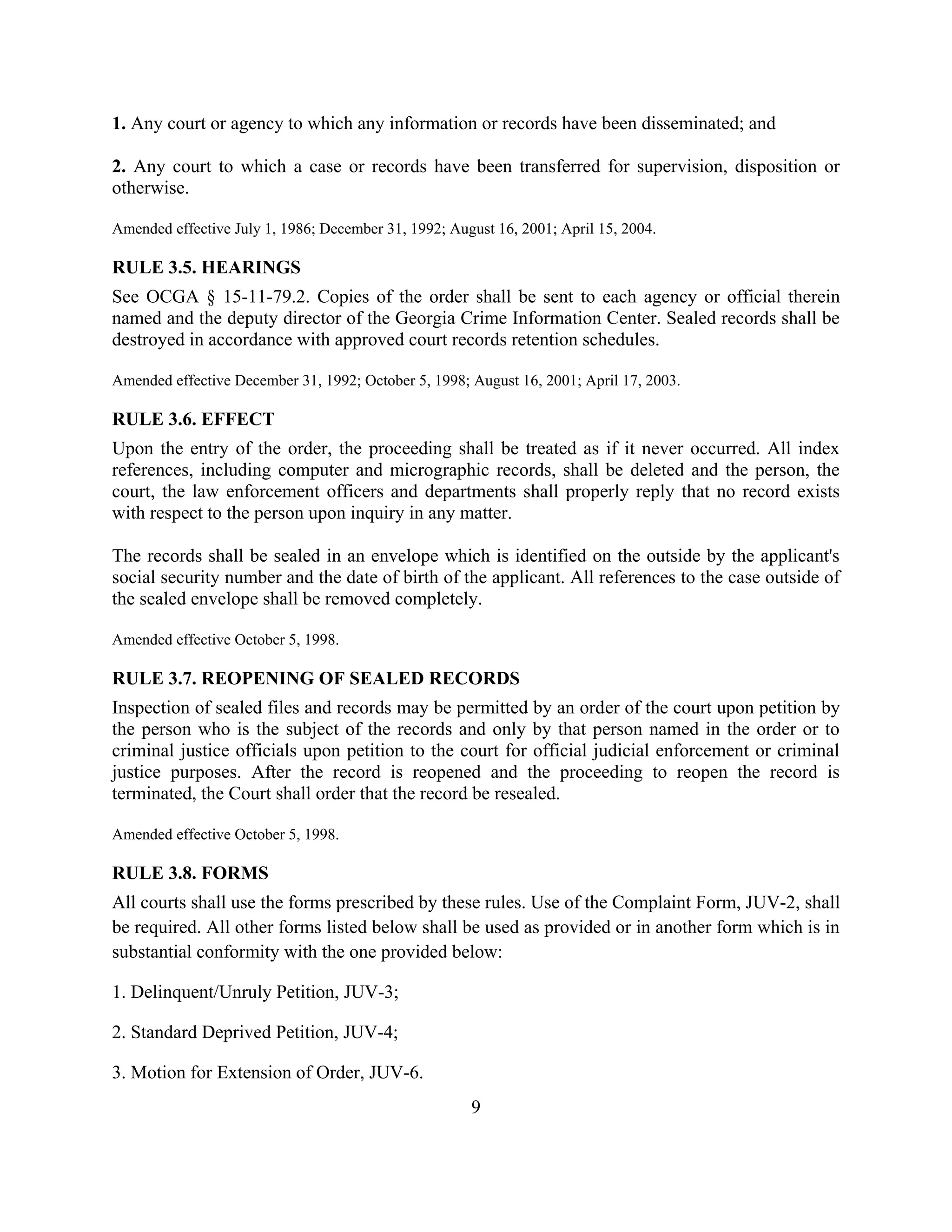 Uniform juvenile court rules 01 22-13 | PDF