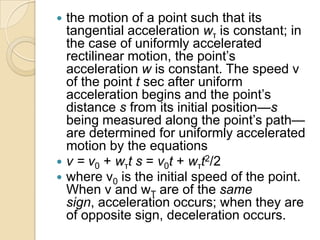 Uniformly accelerated motion | PPTX