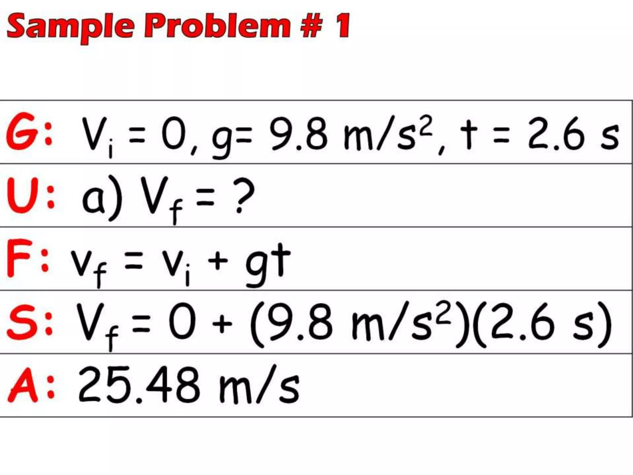 Uniformly accelerated motion (free fall) problems and solutions | PPTX