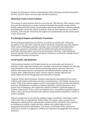 The Uniform Conundrum: Navigating Individuality, Conformity, and Equity ...