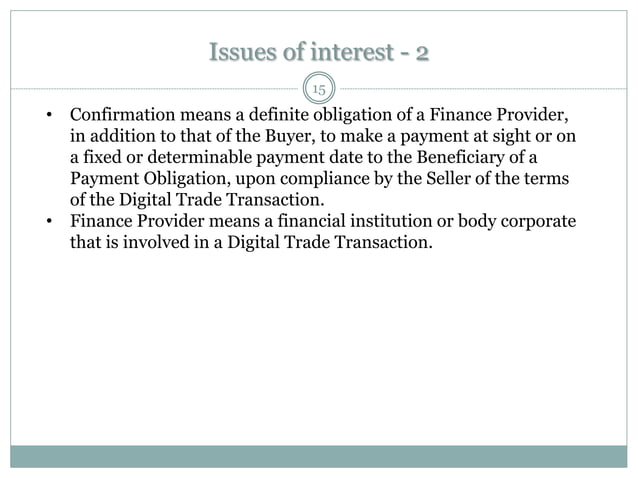 Uniform Rules for Digital Trade (URDT) | PPTX