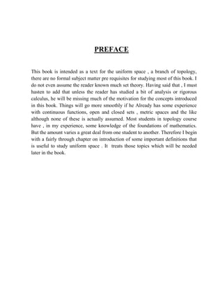 Uniform spaces -_riyas | PDF