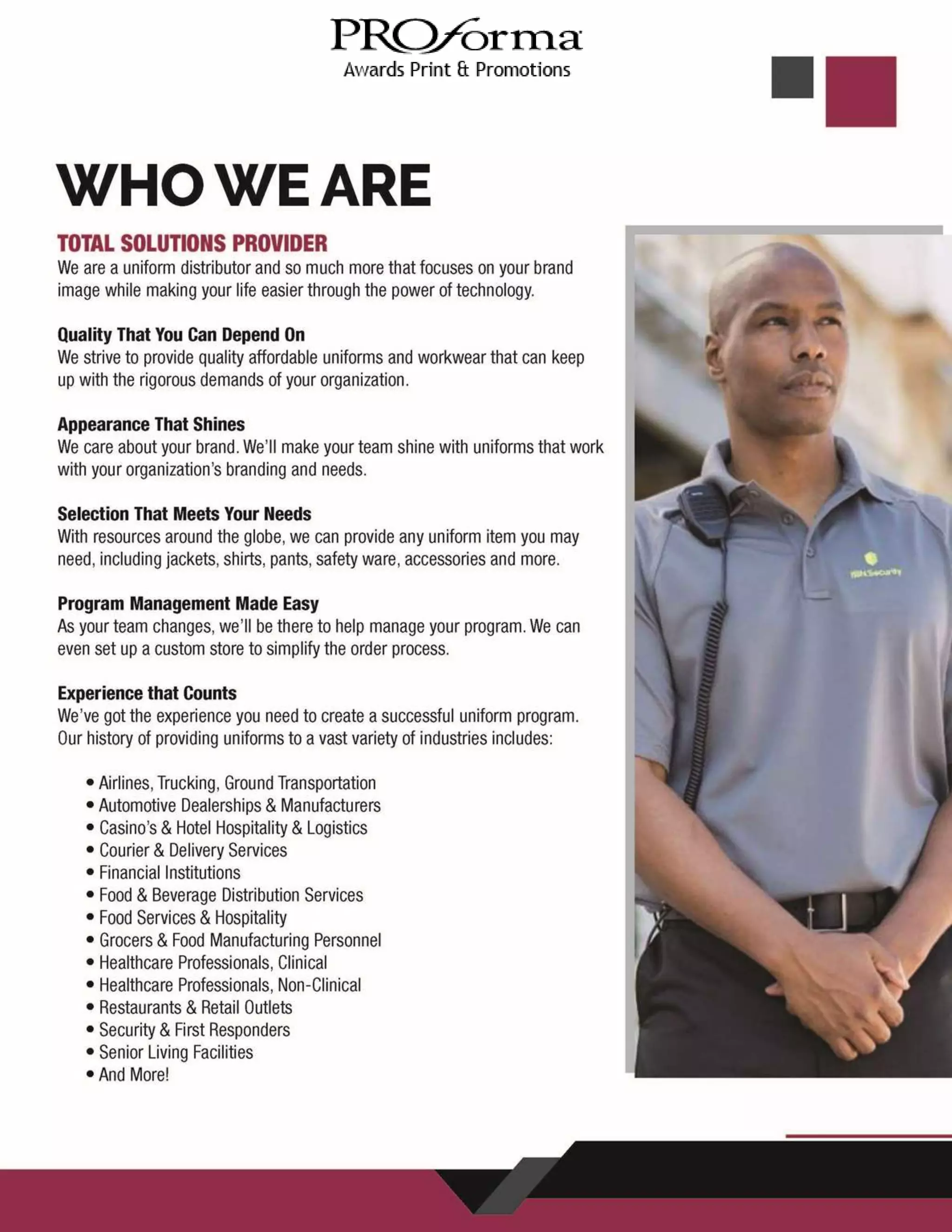 Uniform Program Resource By Proforma Awards Print & Promotionspapp | PDF