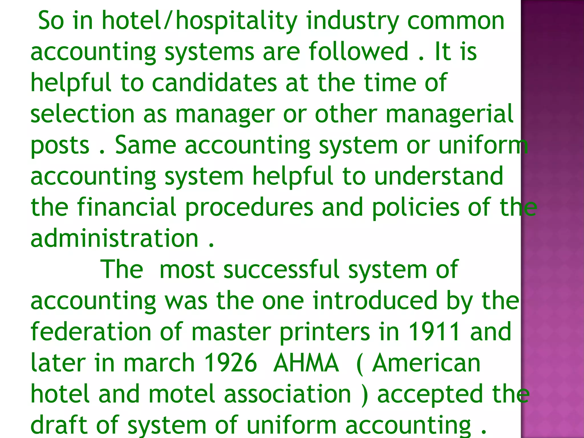Uniform system of accountancy | PPT
