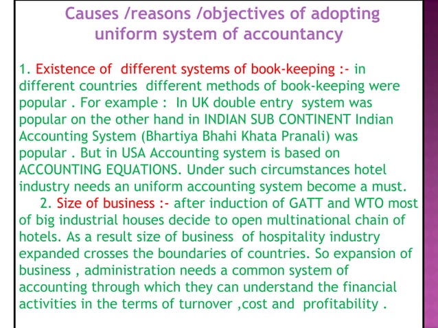 Uniform system of accountancy | PPT