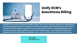 Anesthesia Billing Services | Unify RCM | PDF