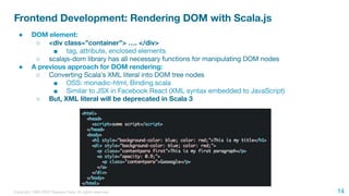 Unifying Frontend and Backend Development with Scala - ScalaCon 2021 | PPT