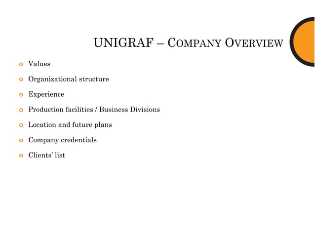 Unigraf - Production House Portfolio | PPT