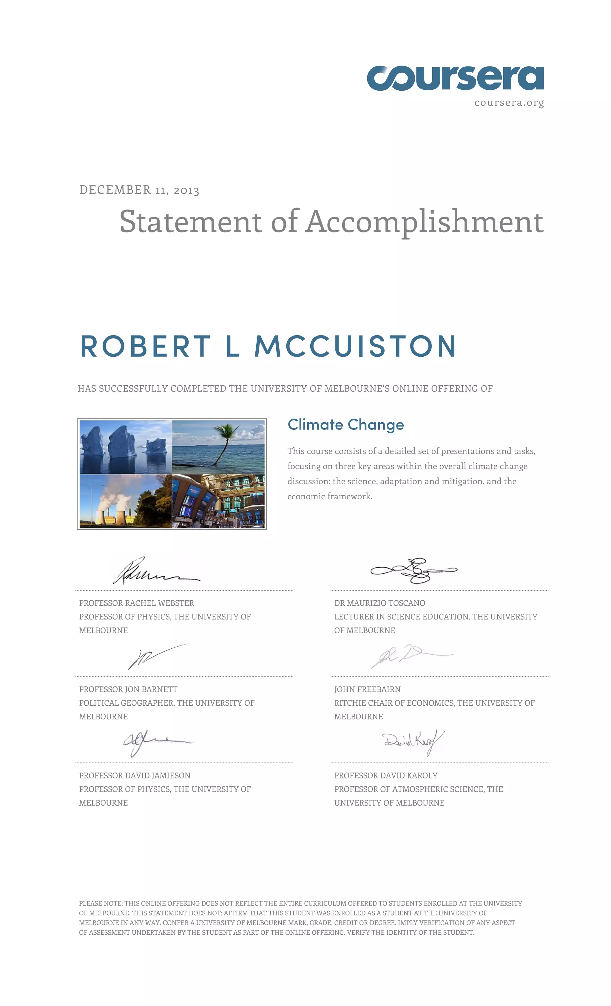 University of melbourne (climate change) | PDF | Environment | Science