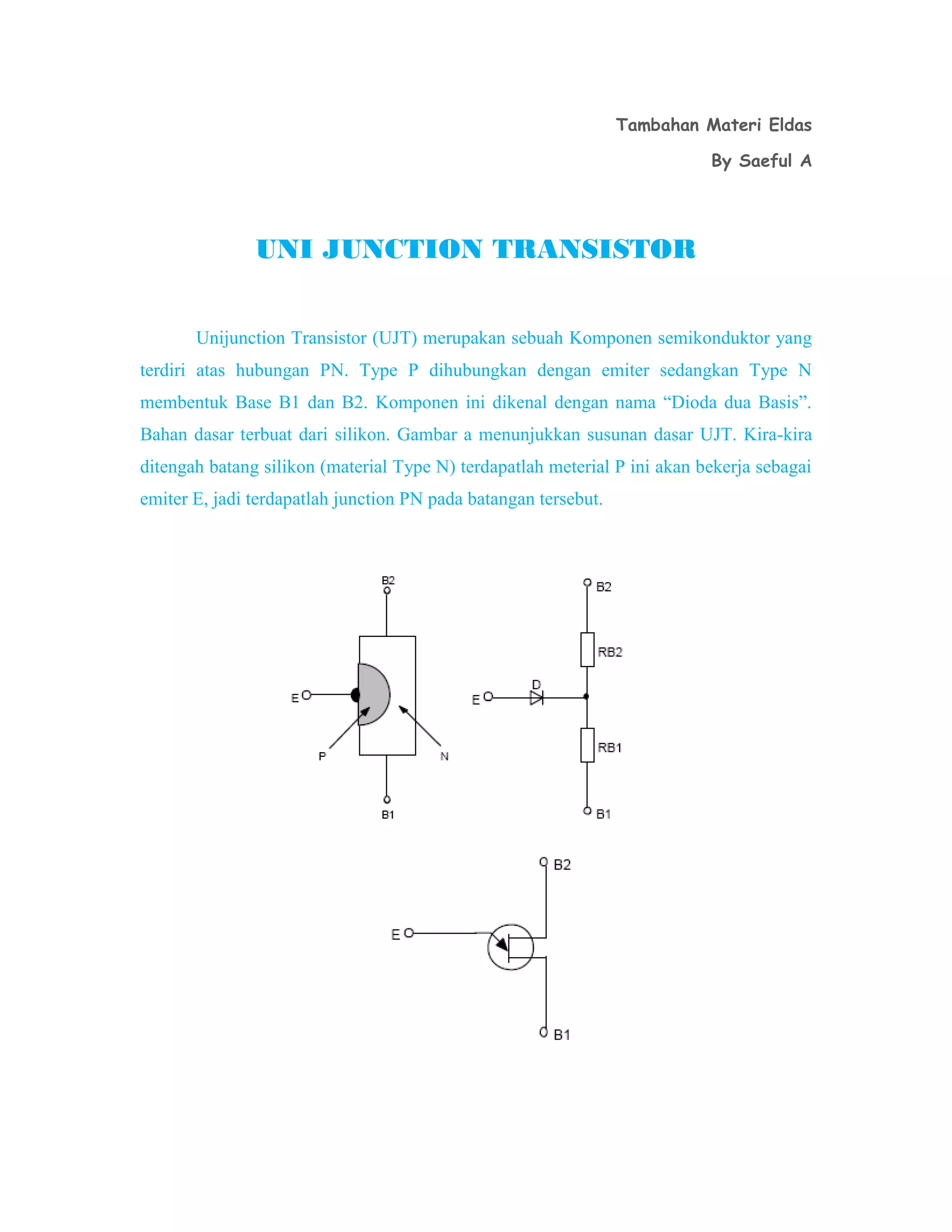 Uni junction transistor | PDF