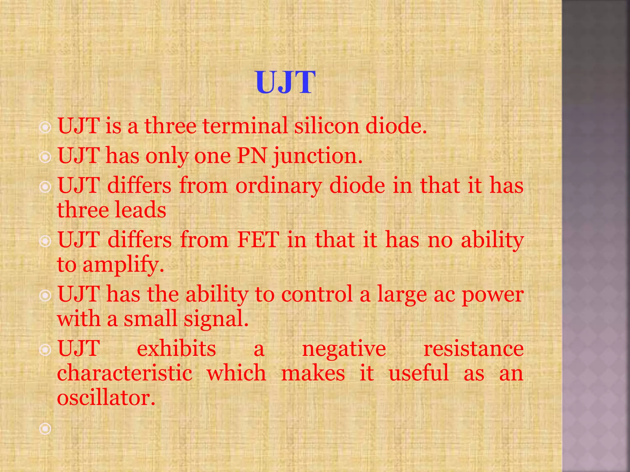 Unijunction transistor | PPTX