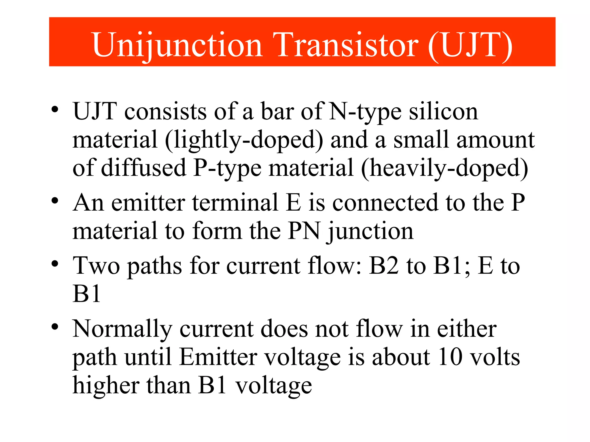 Unijunction transistor (ujt) | PPT