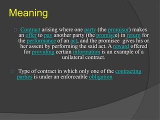 Unilateral contract | PPTX