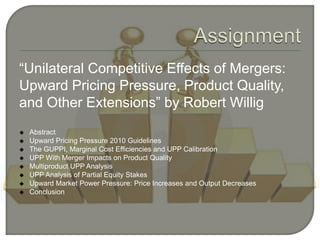 Unilateral effects of mergers | PPTX