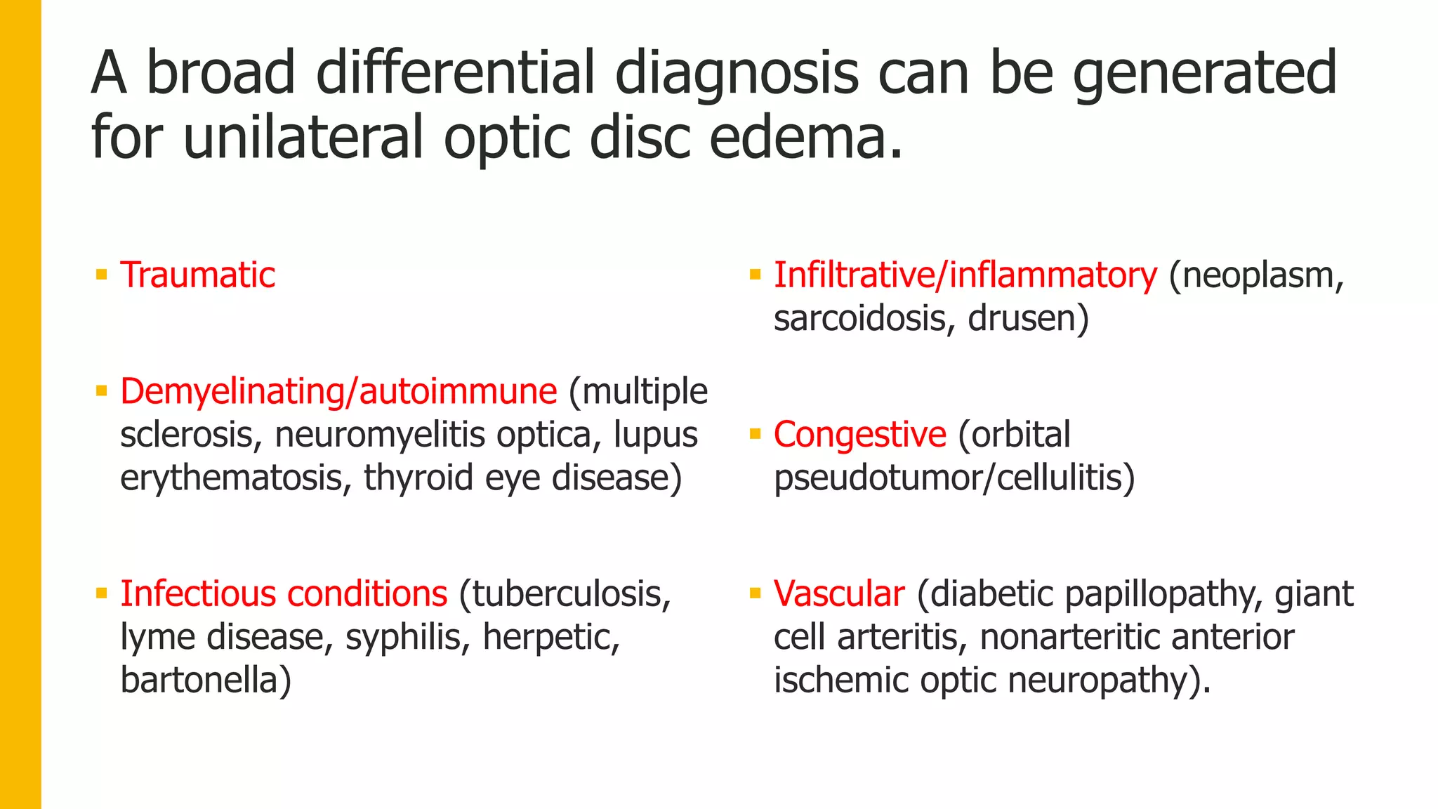 Unilateral Optic disc swelling | PPTX