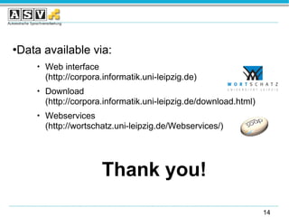 Dirk Goldhahn: Introduction to the German Wortschatz Project | PDF ...